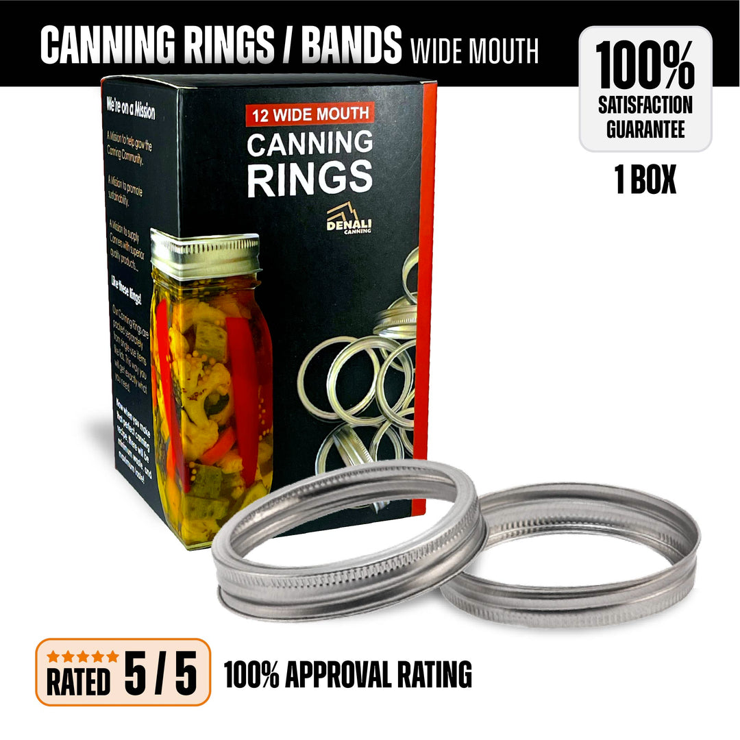 Denali Canning 12 Pack Wide Mouth Rings for Quality Canning